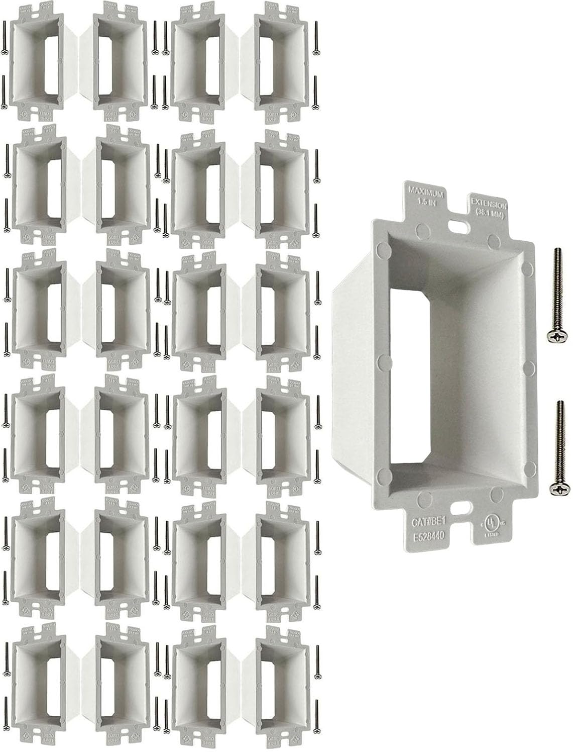 iMBAPrice BE1-25 (UL Listed) 1-Gang White Non-Metallic Electrical ...