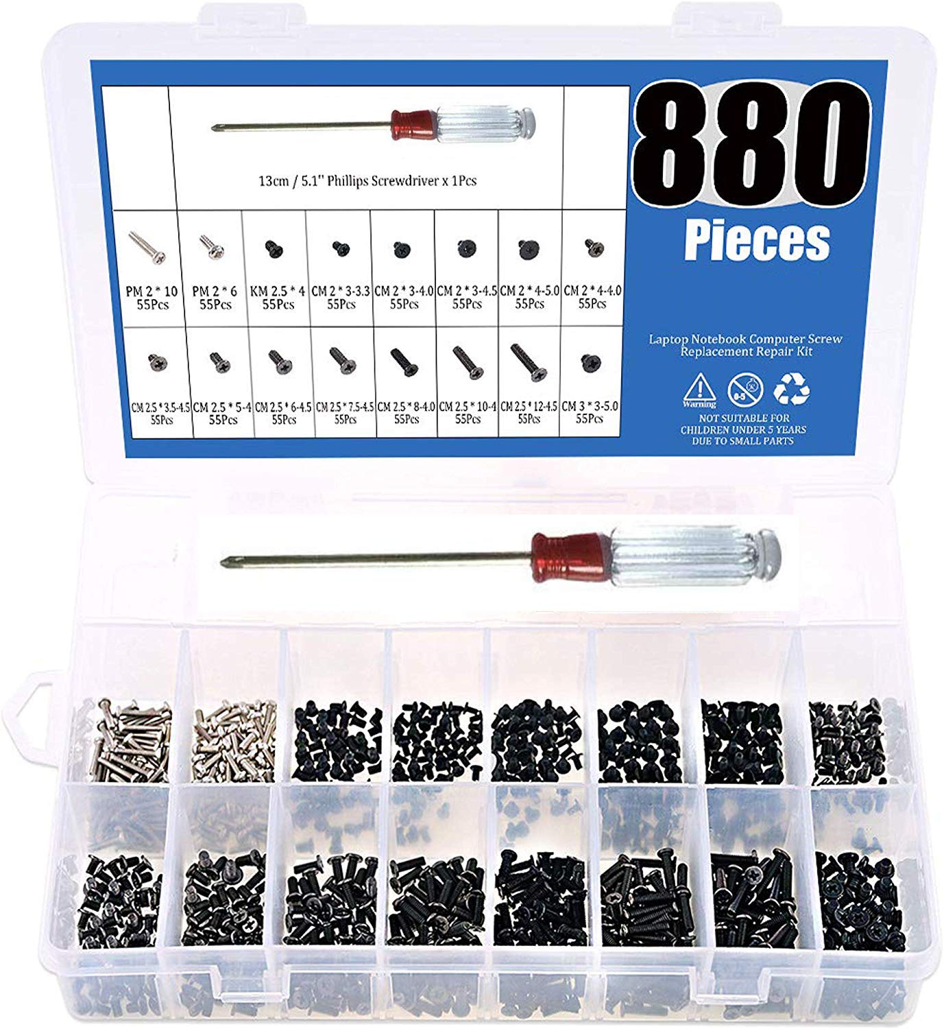 Scout 880 PCs Laptop/Notebook/Computer Screws Set with Phillips ...