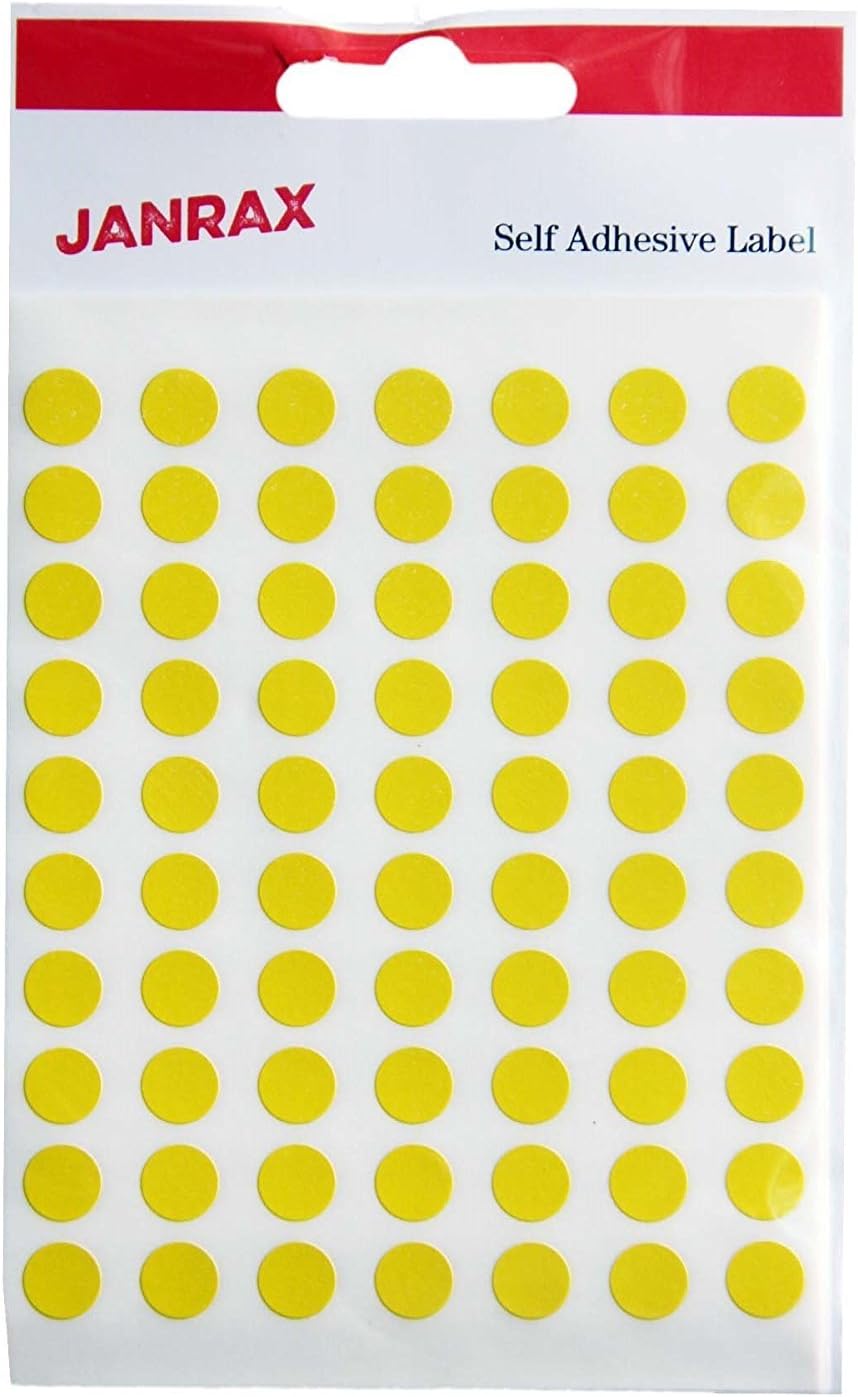 Amazon.com: Pack of 560 Self Adhesive Yellow 8mm Round Labels ...