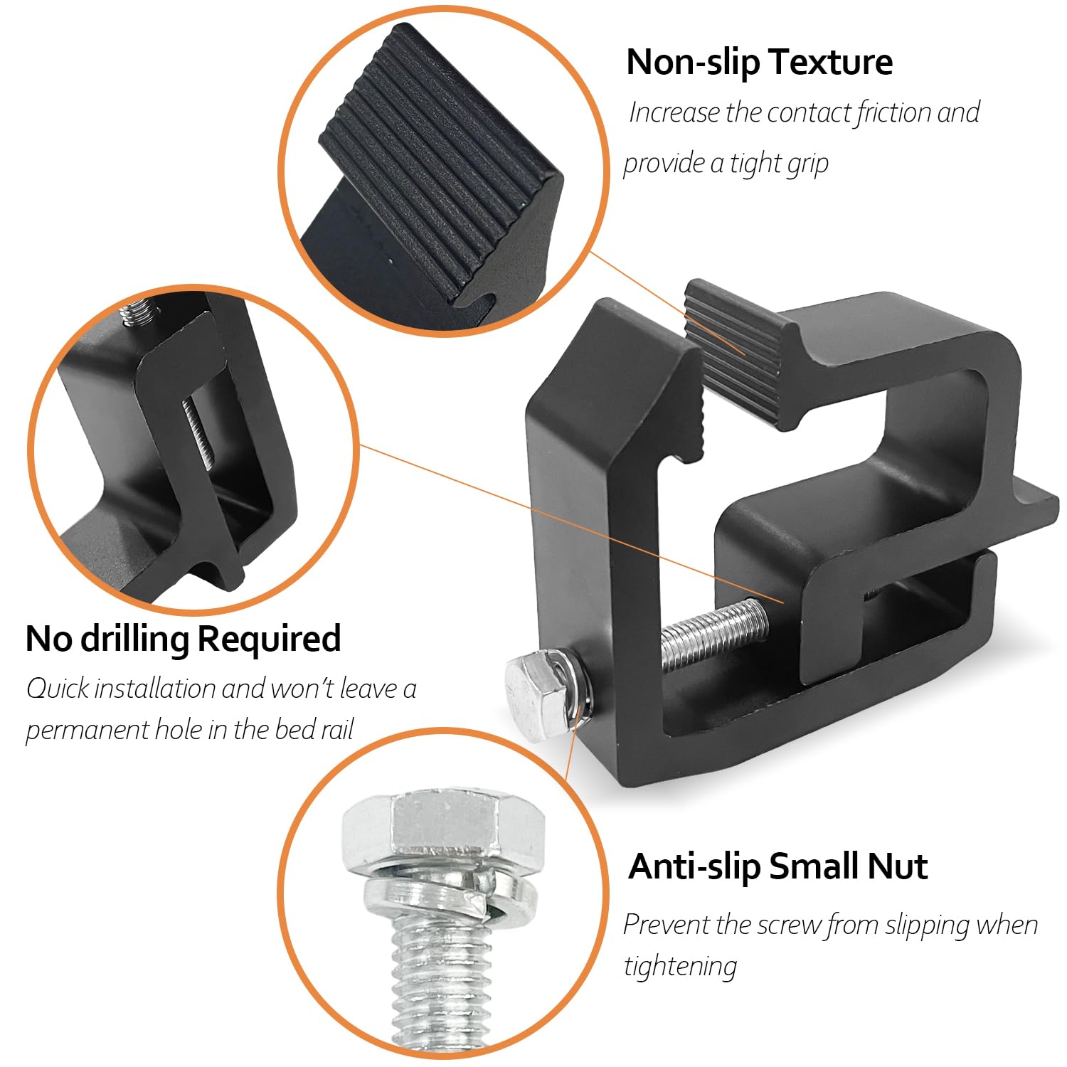 Snapklik.com : Sutekus Aluminum Truck Cap Clamps Set Of 6