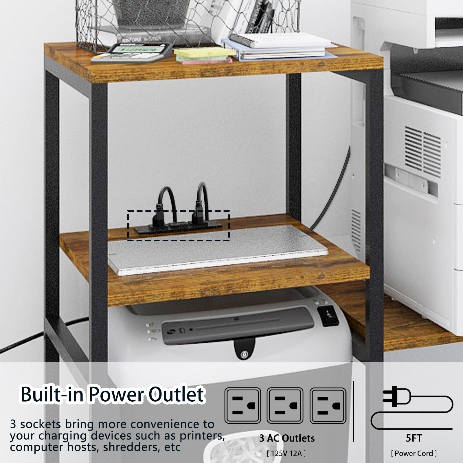 Table Heavy Duty Shredder Natwind Printer And Shredder Stand With
