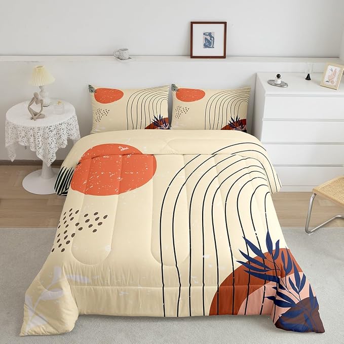 Amazon.com: Retro Minimalism Bedding Set King Hippie Modern Comforter ...
