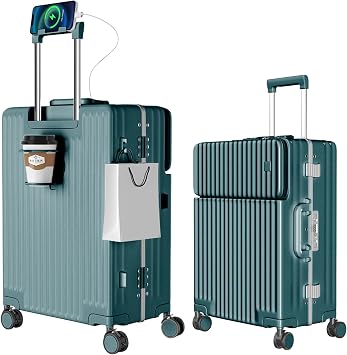 Amazon.co.jp: [Ashard] スーツケース 多機能フロントオープン キャリーケース ストッパー付き 機内持ち込み キャリー ...