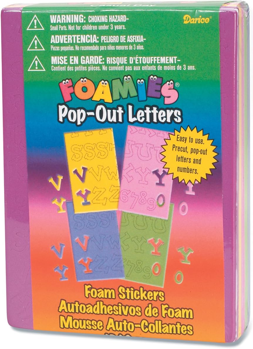 Amazon.com: Darice 1,048 pc. Foam Stickers Pop-Out Letters : Toys & Games