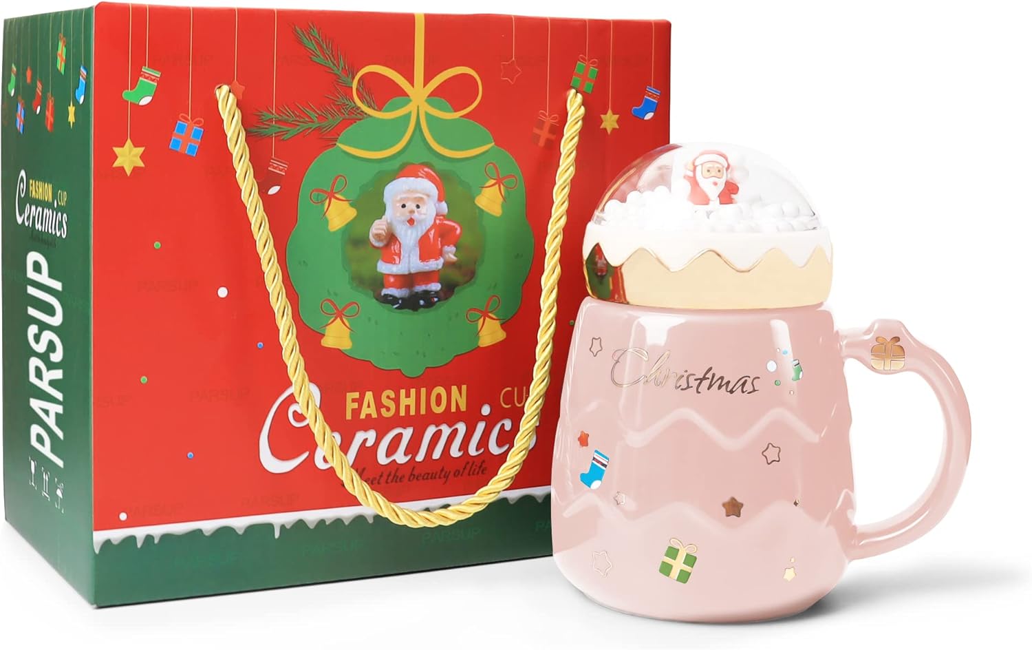Amazon.com: Christmas Mug, Cute Ceramic Tea mugs with Santa Lid ...