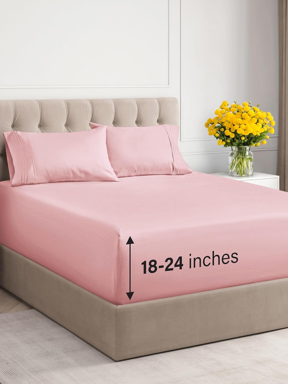 Amazon.com: Extra Deep Pocket King Sheets - 4 Piece Breathable ...