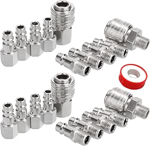 Air Quick Coupling 1/4" BSP 20pcs Quick Coupler Air Connector Air ...