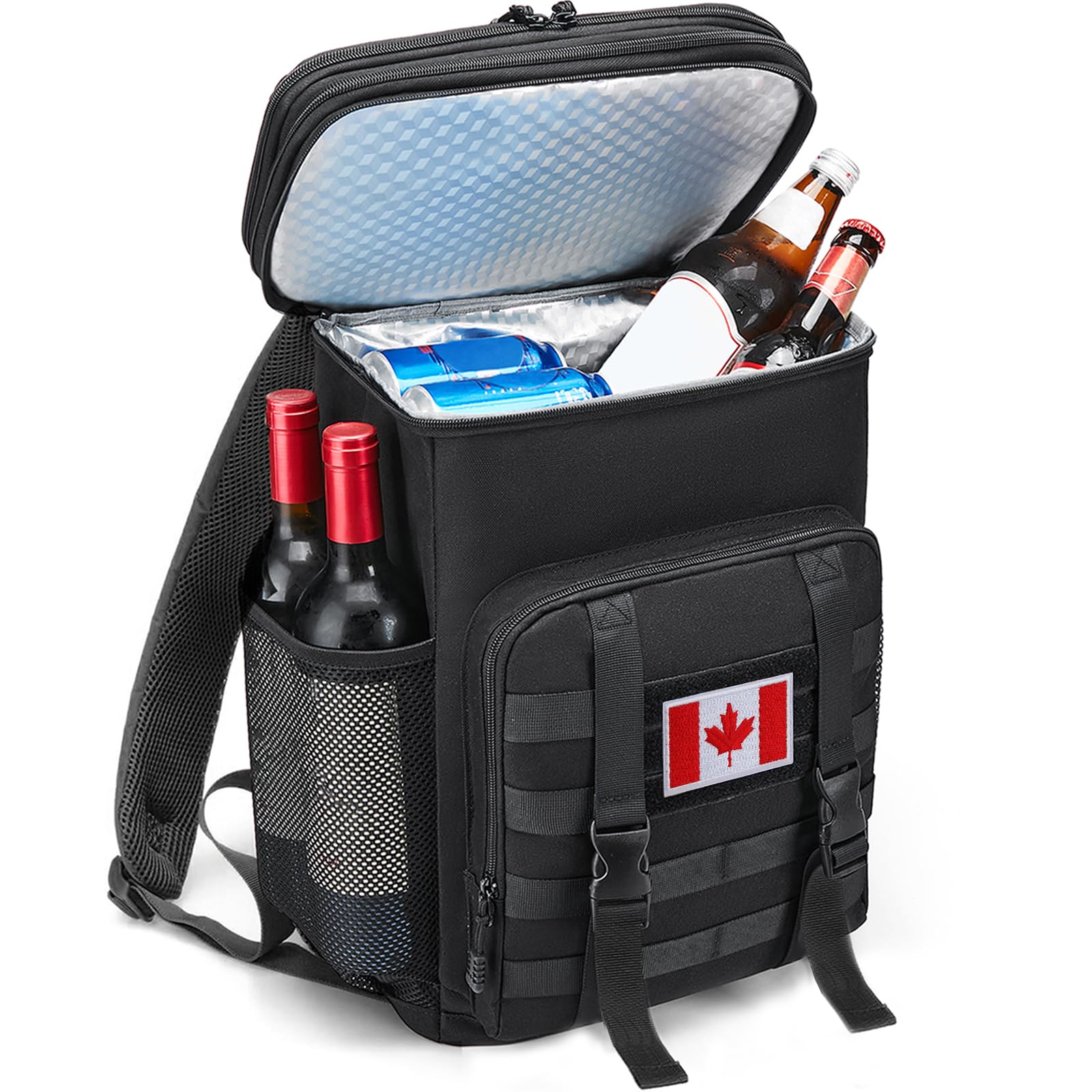 Expandable Backpack Cooler, Double Deck LeakPoof Insulated Soft Coolers ...