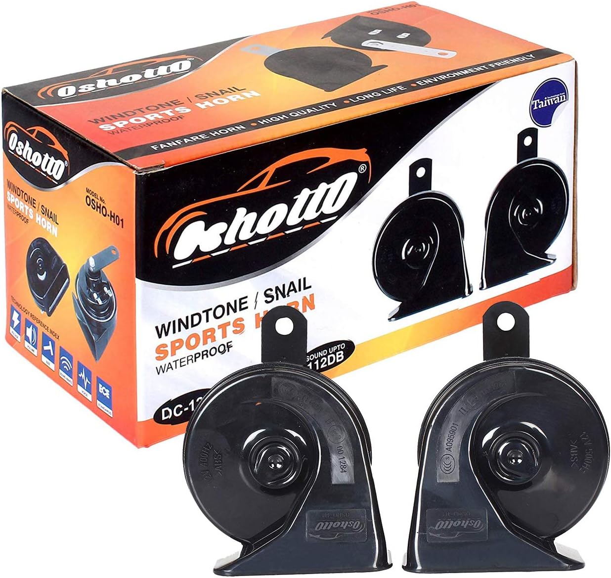 Amazon.com: Oshotto 12V Car/Truck/Van Waterproof Horn, Low & High tone ...