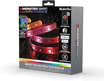 Amazon.com: Monster LED 16.4ft Smart Sound Reactive Multi-Color Multi ...