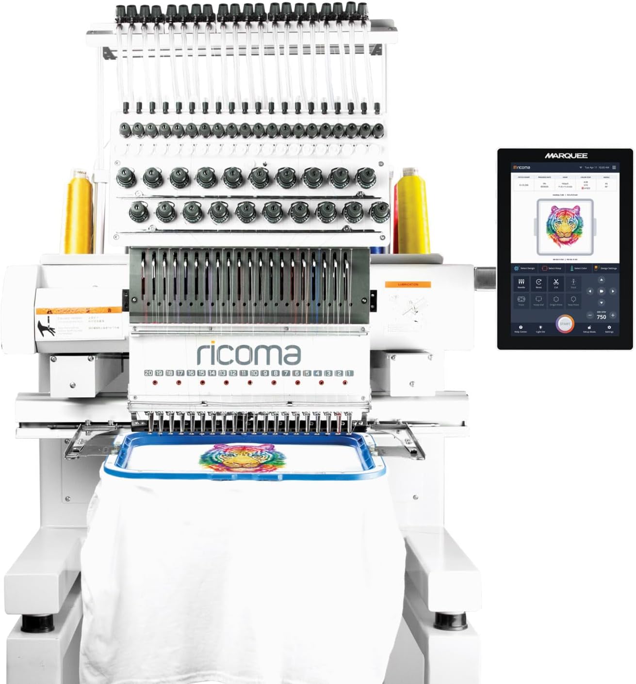 Amazon.com: Ricoma Marquee 2001 Single-Head Multi Needle Commercial Embroidery Machine with ...