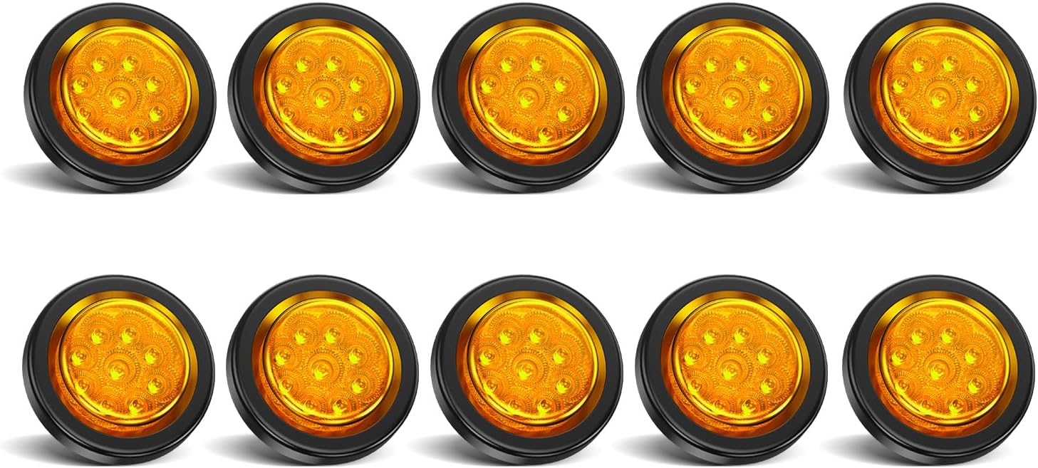Amazon.com: PVerandio 10Pcs 2 Inch Amber 9 LED Trailer Side Marker ...