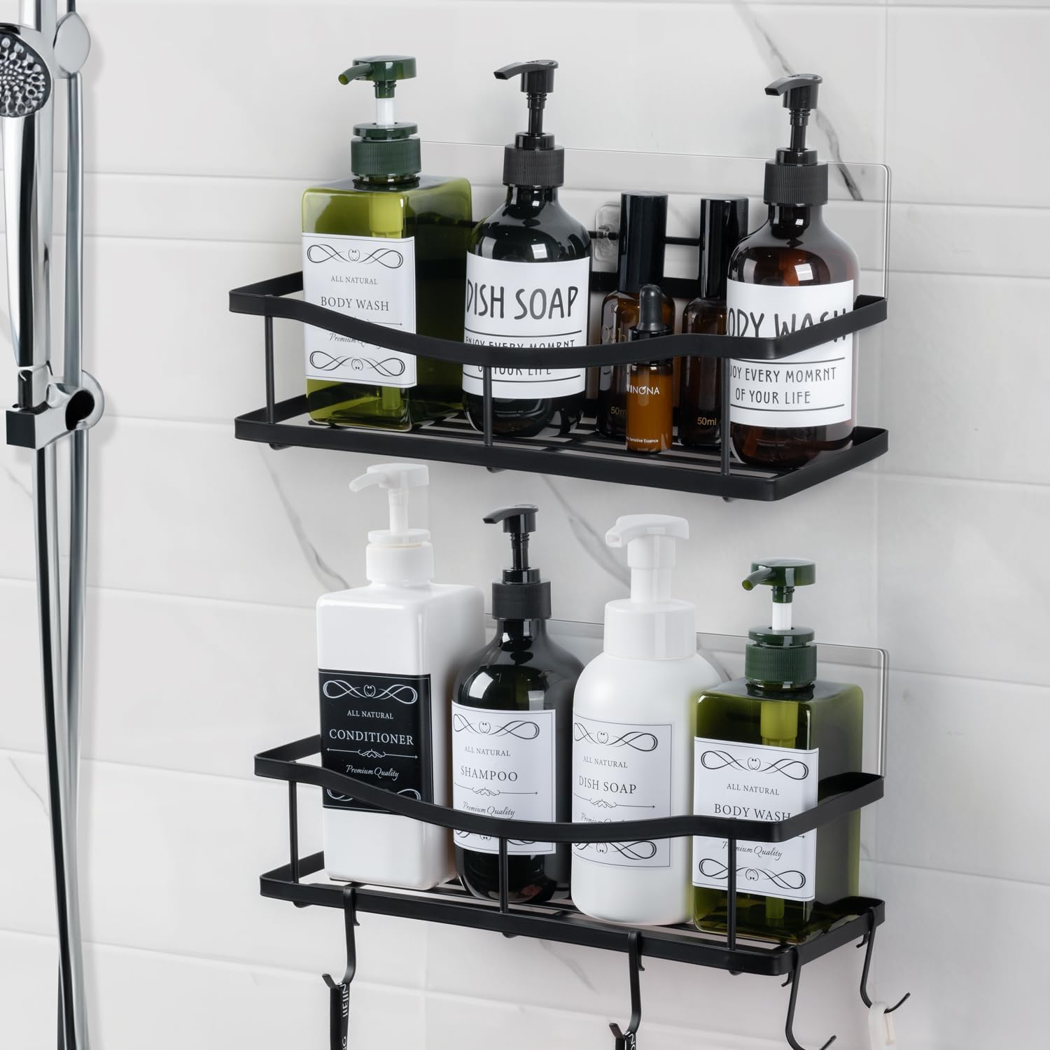 Amazon.com: Clfuture Shower Caddy,Adhesive Bathroom Shower Shelves for ...
