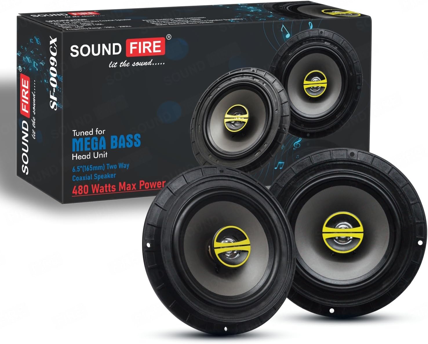 SOUND FIRE SF-415CX Performance Series Dual 200W 4" Inch Coaxial Car ...
