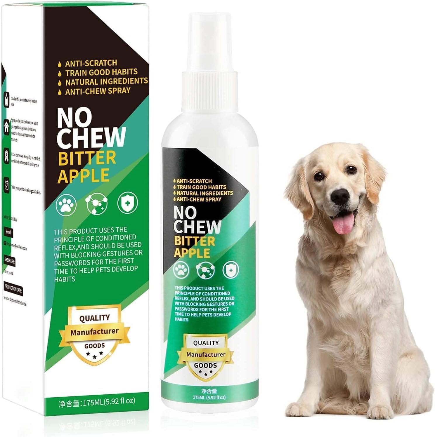 Amazon.com: Bitter Apple Spray for Dogs to Stop Chewing, 175ML No Chew ...