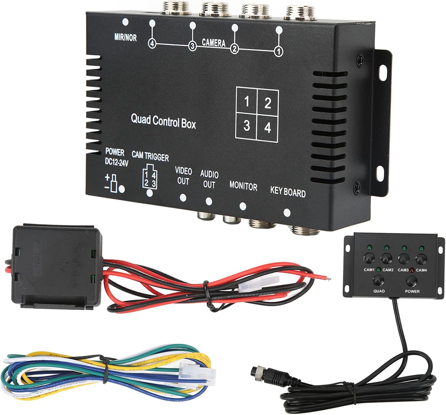 Amazon.com: Leapiture 4 Channel Input Rearview Camera Splitter Box 2 ...