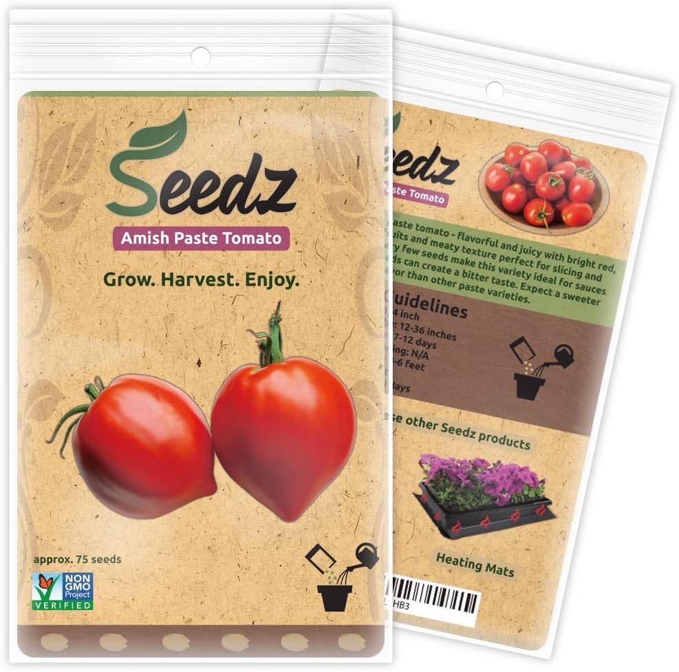 Amazon.com : Organic Tomato Seeds, APPR. 75, Amish Paste Tomato ...