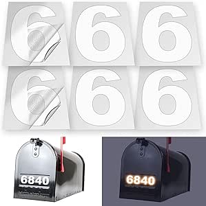 Amazon.com: iSYFIX Reflective Vinyl Number 6 (Six) Stickers - 6 Pack 1. ...