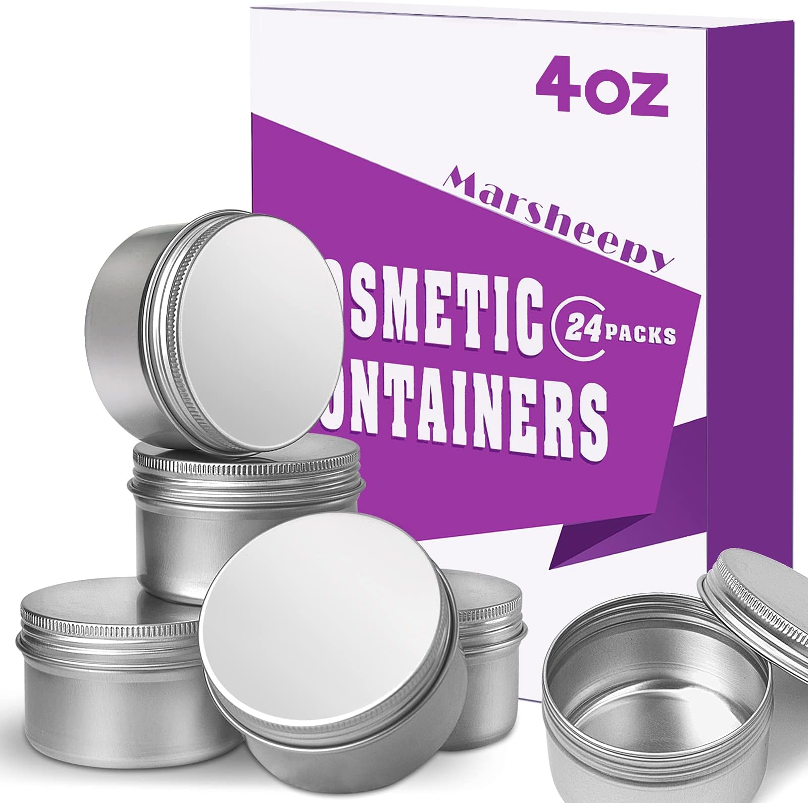 Amazon.com: Aluminum Tin Jars, Cosmetic Sample Metal Tins Empty ...