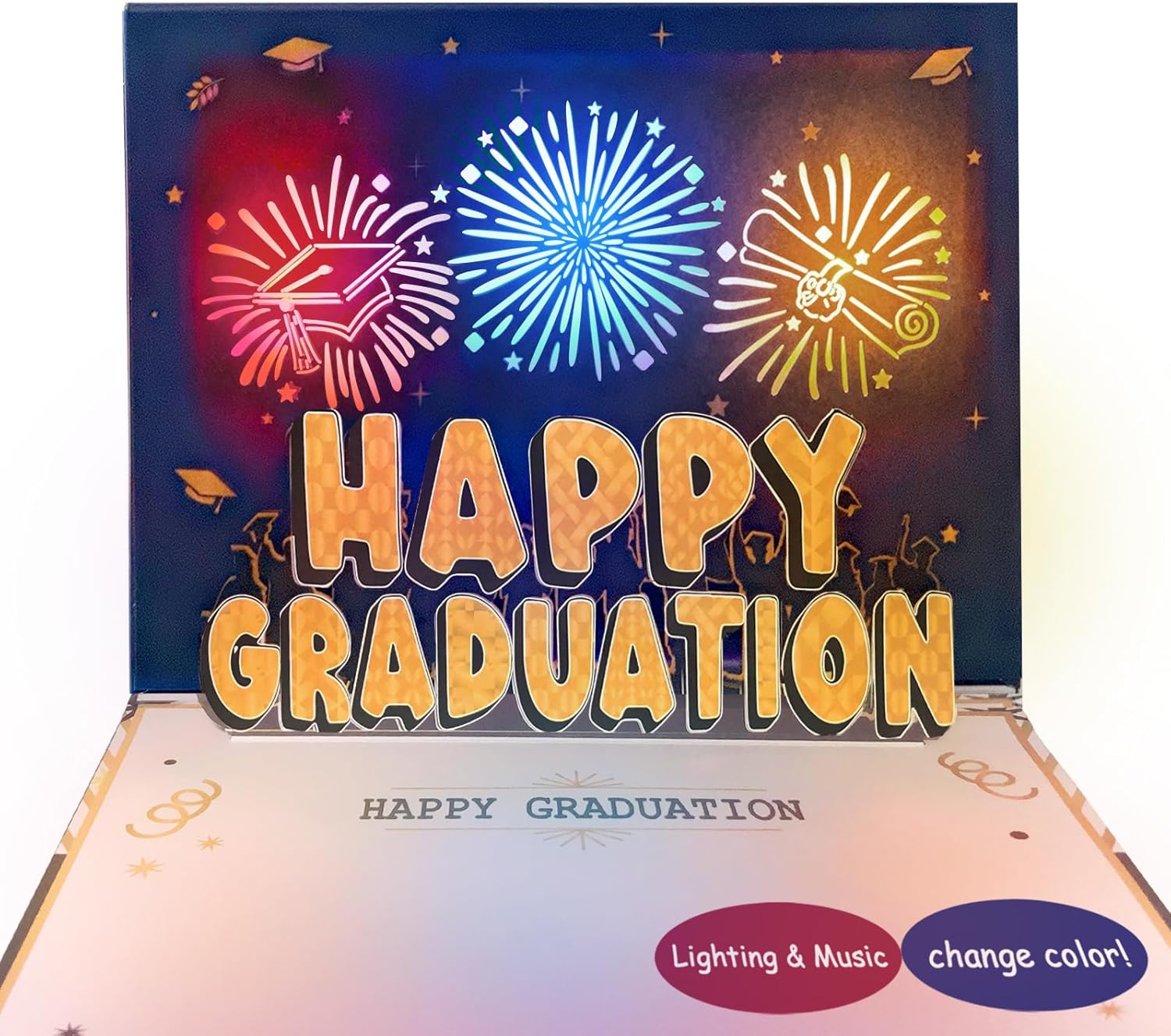 Amazon.com : DTESL Graduation Fireworks 3D pop up Greeting Card ...