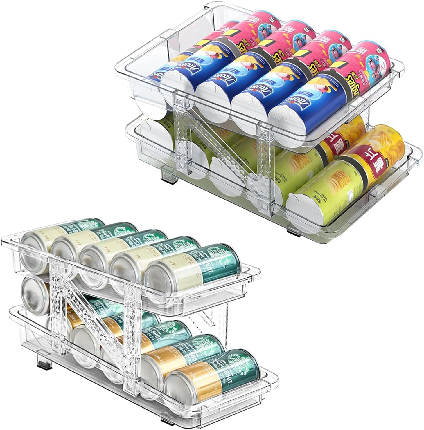 Amazon.com: Soda Can Organizer for Refrigerator Adjustable Width ...