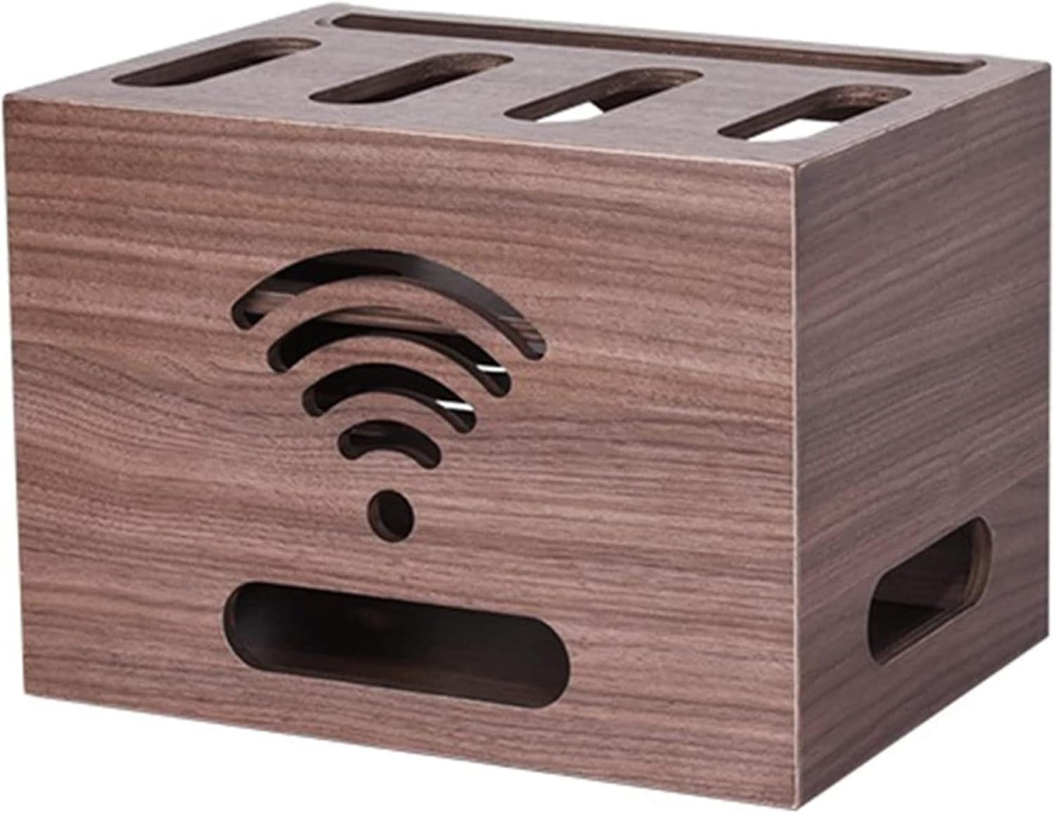 Large Wireless WiFi Router Storage Box Wood Cable Storage Organizer Box ...