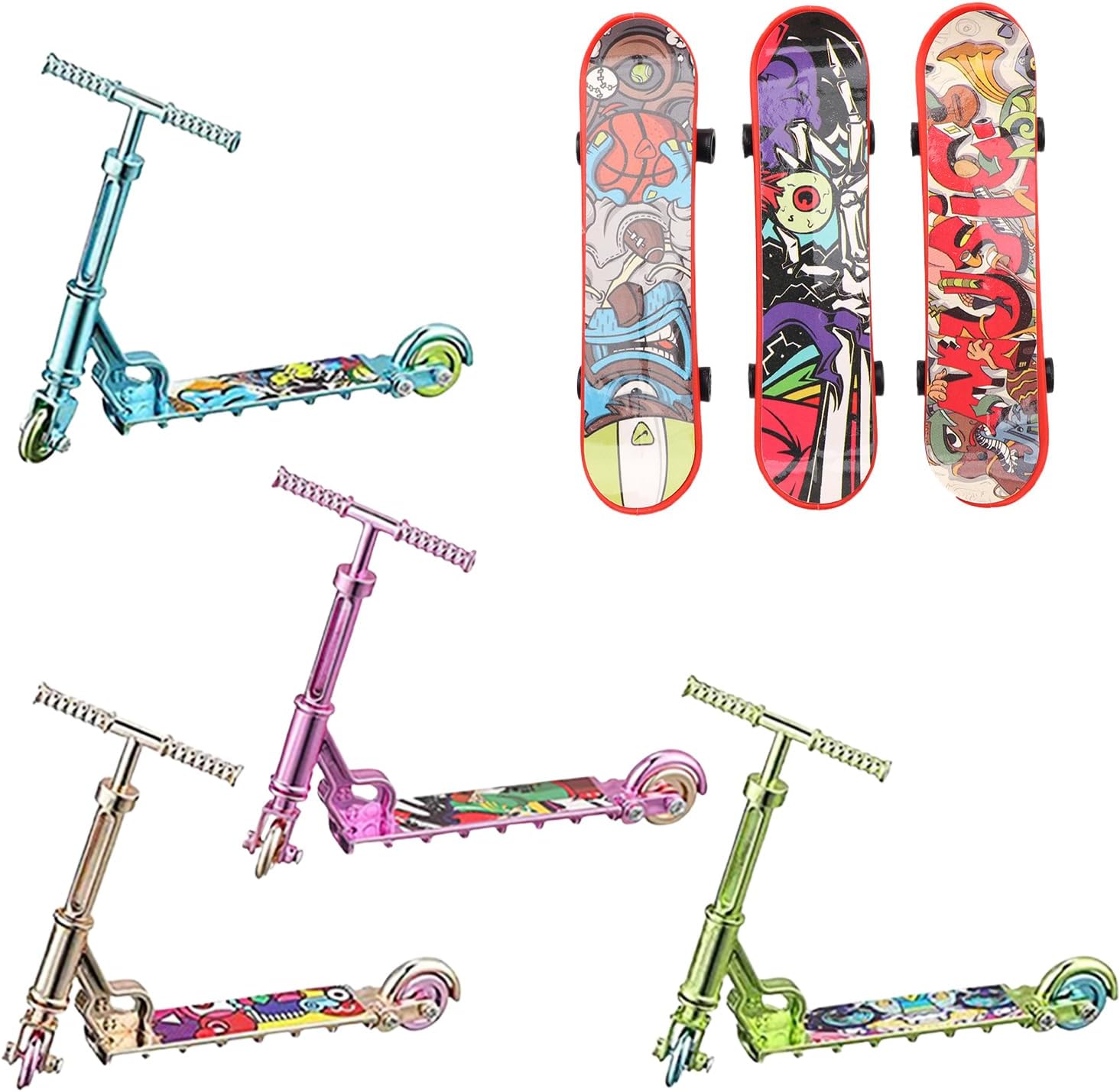 FunnAura Finger Scooters, 7 Pcs Plastic Scooter Set, Finger Skateboards ...