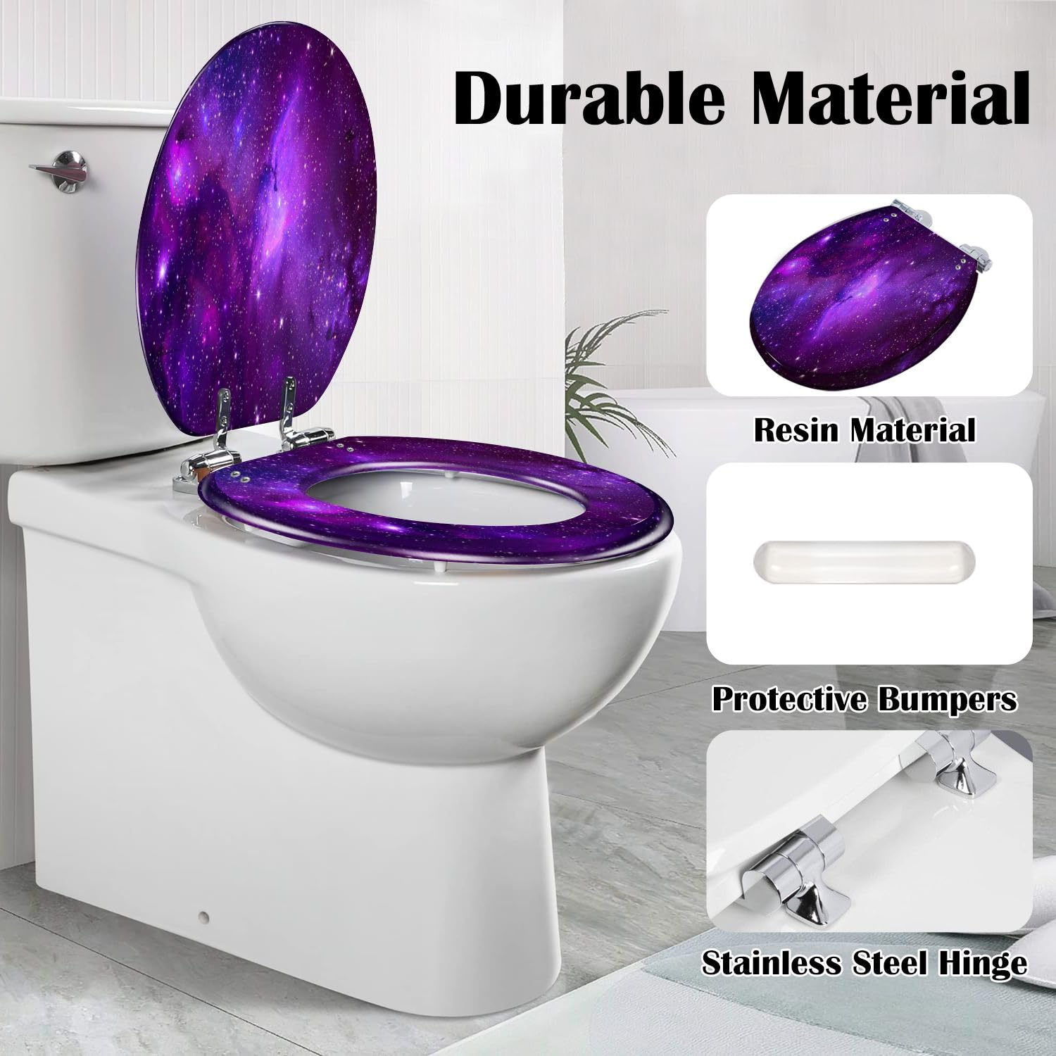 Purple Lavender Toilet Seat Cover RTS Purple Duroplast Soft Close ...
