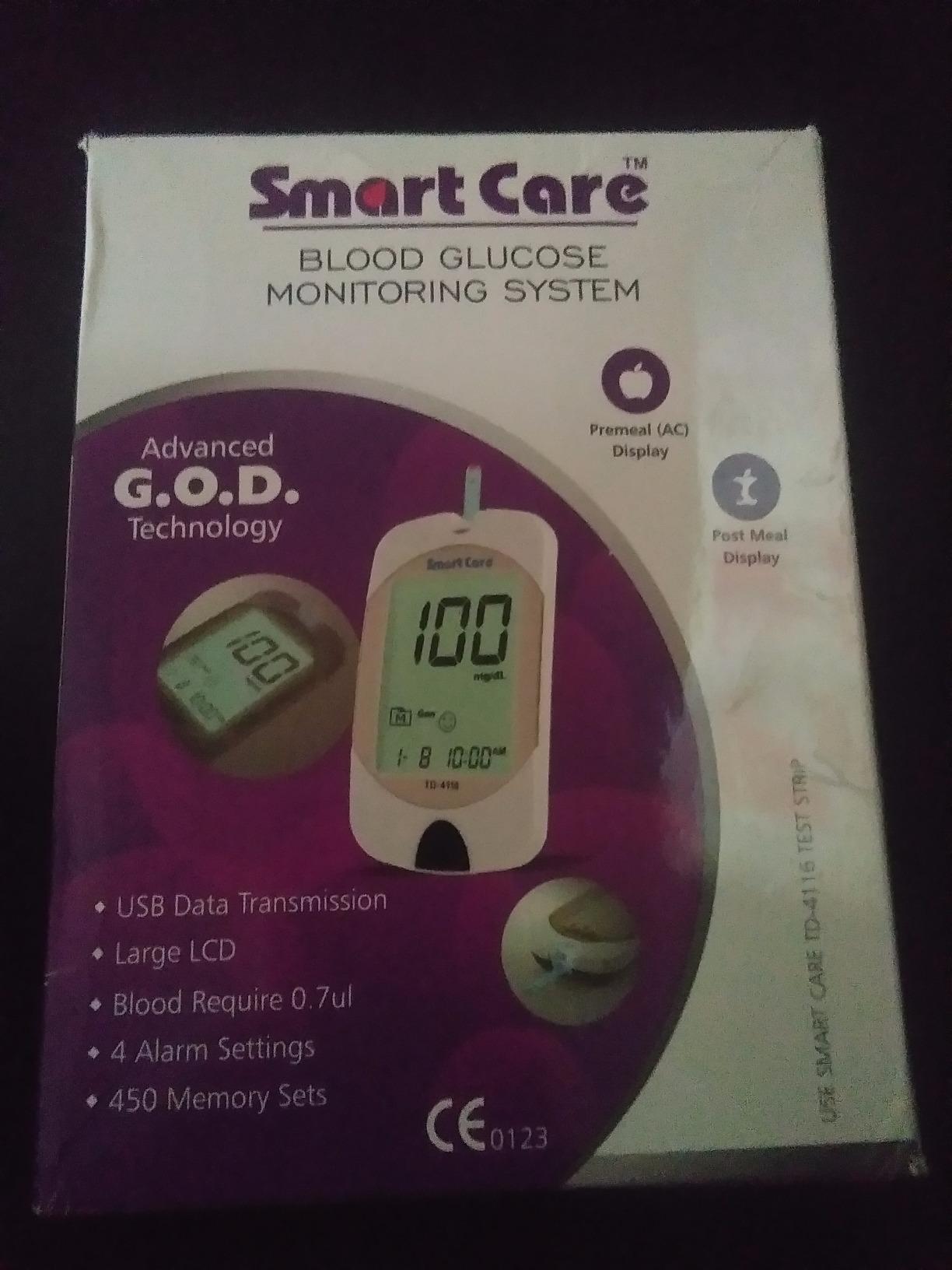 SmartCare Blood Glucose Monitoring Kit - Includes Meter 10 Test Strips ...