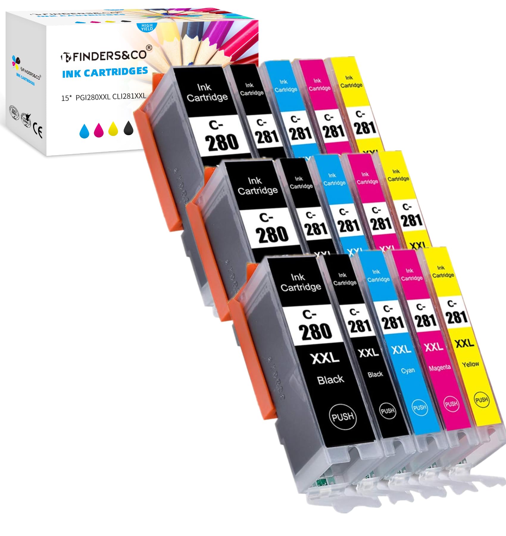 PGI-280 CLI-281 XXL Ink Cartridges for Canon 280 281 Ink Work with ...