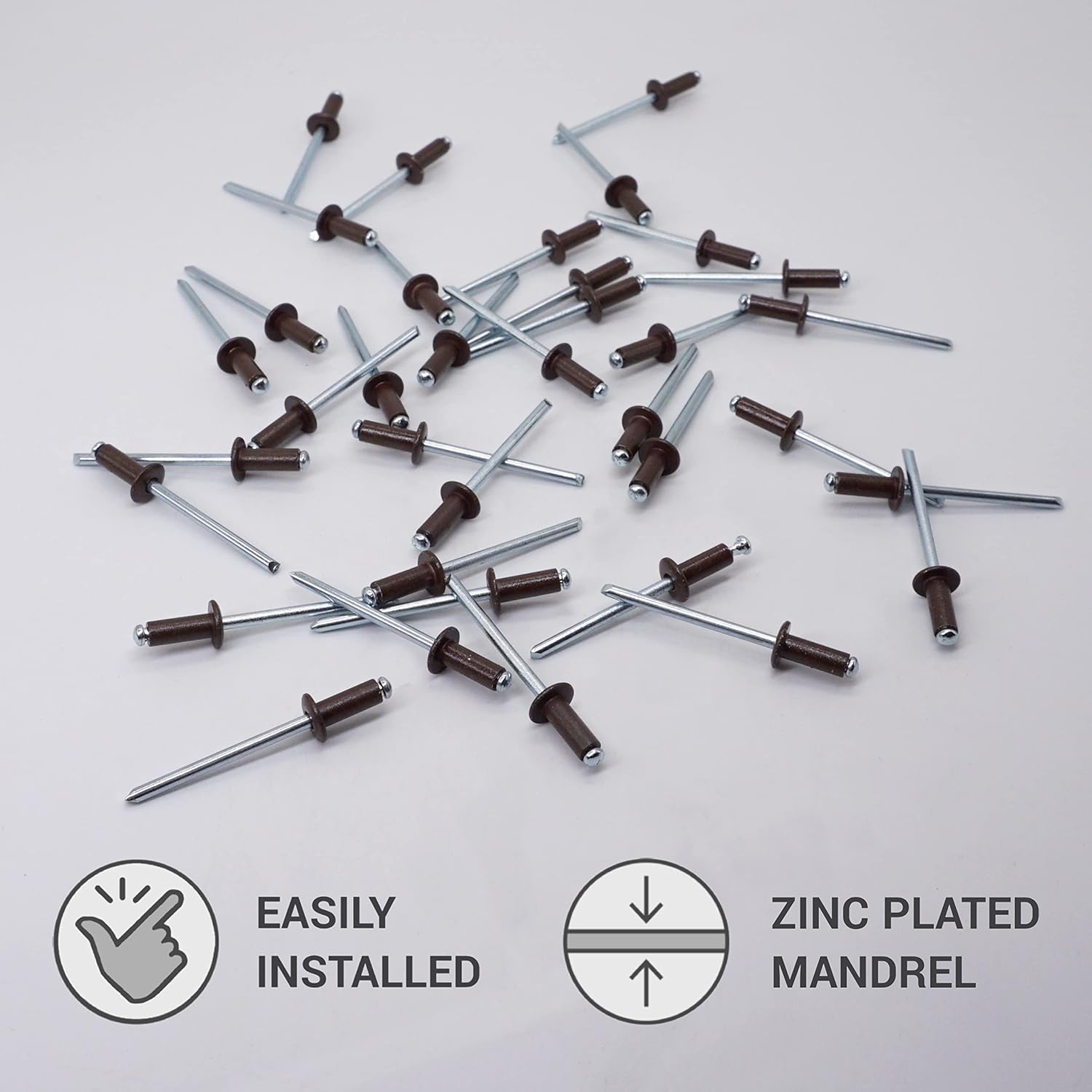 (Pack of 20 pcs) Painted Blind Rivets 4.0 x 10 mm, Dome Head, DIN 7337 ...