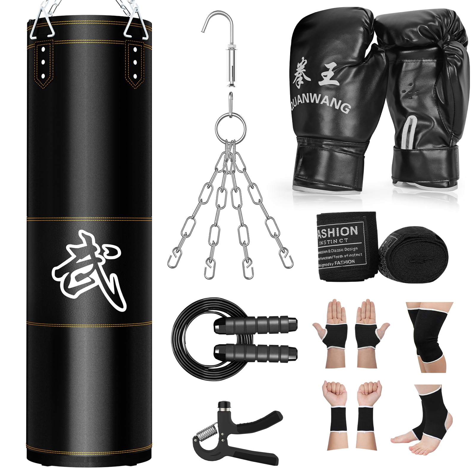Amazon.com : Punching Bag for Adults, 4FT Heavy Boxing Bag Set ...