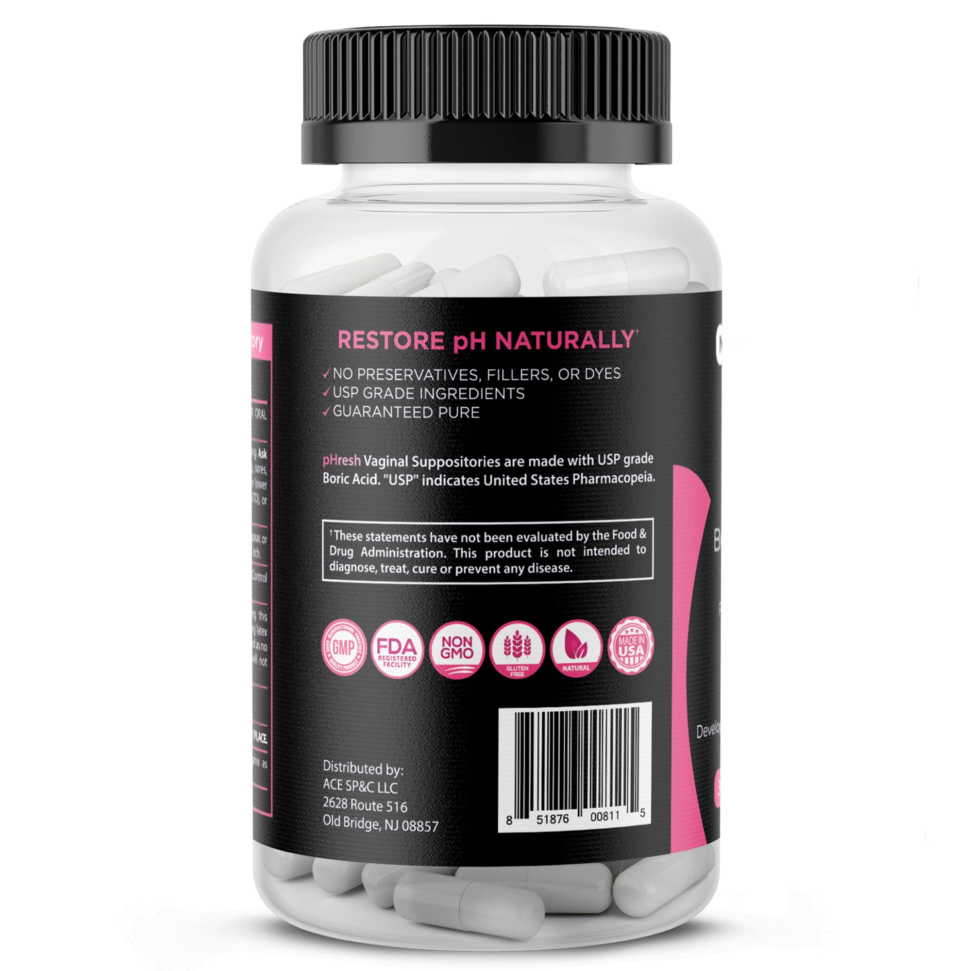 Supositorios de ácido bórico vaginal de 600 mg PhRESH:...B07HFHNZWW ...