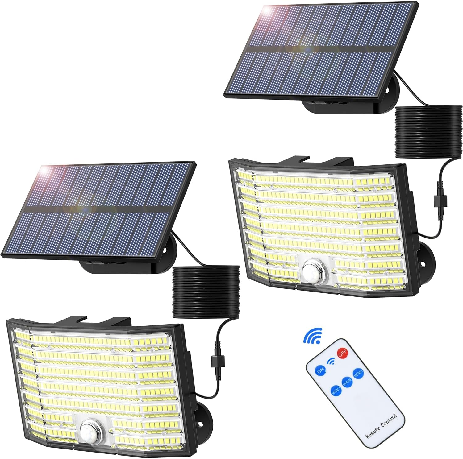 Aigostar 100W Solar Floodlight, Outdoor Floodlight with Soloar Panel 13 ...
