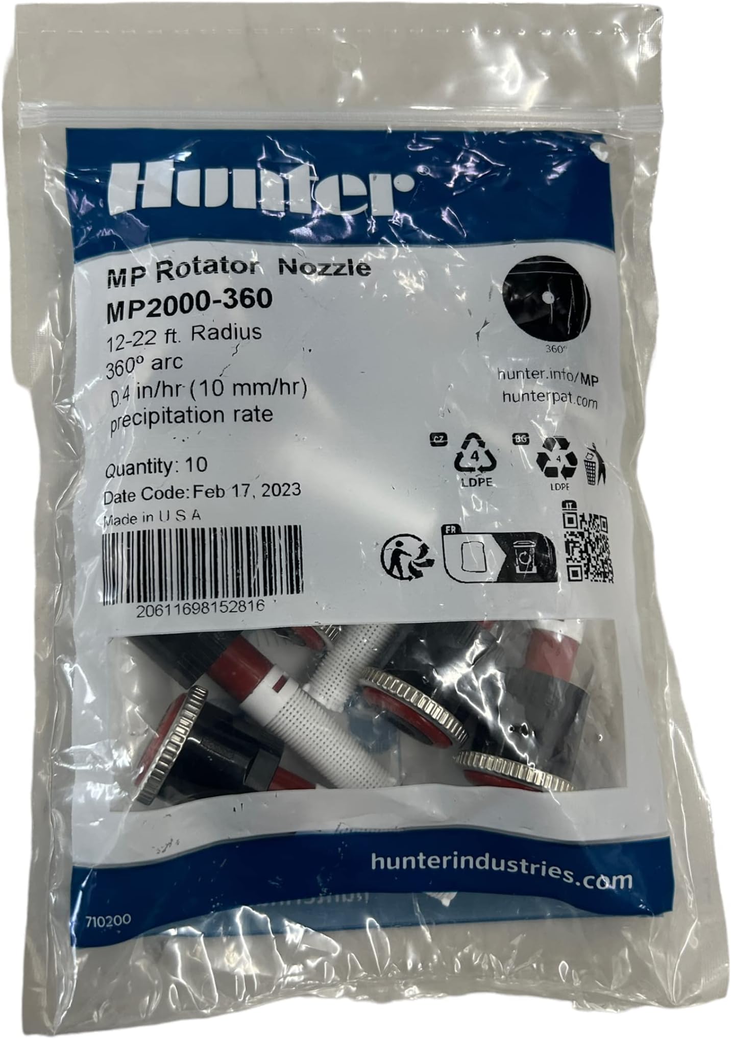 Amazon.com : Pack of 10 pcs, Hunter Spinkler MP Rotator Nozzle MP2000 ...