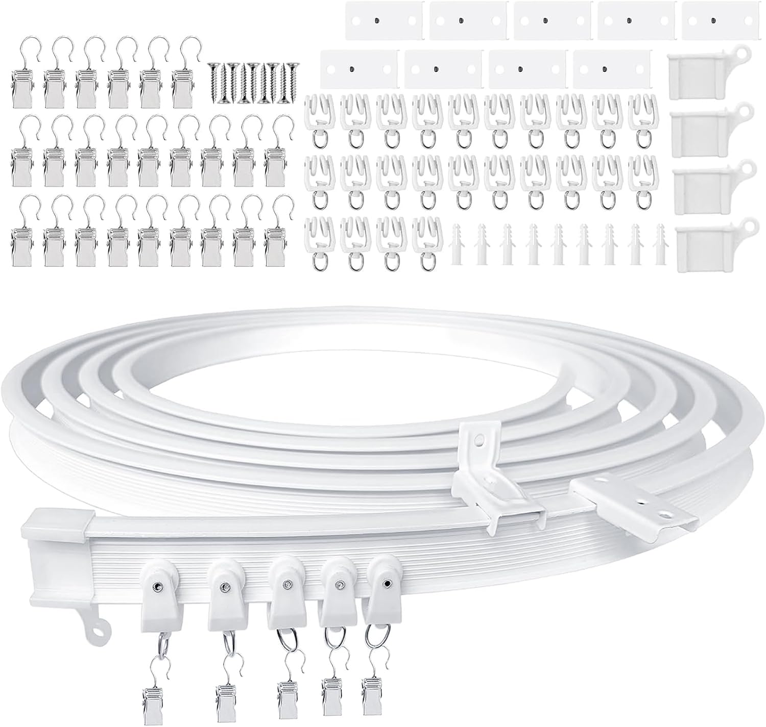 Ceiling Curtain Track, Curtain Rail 3M Bendable Curved Shower Rail ...