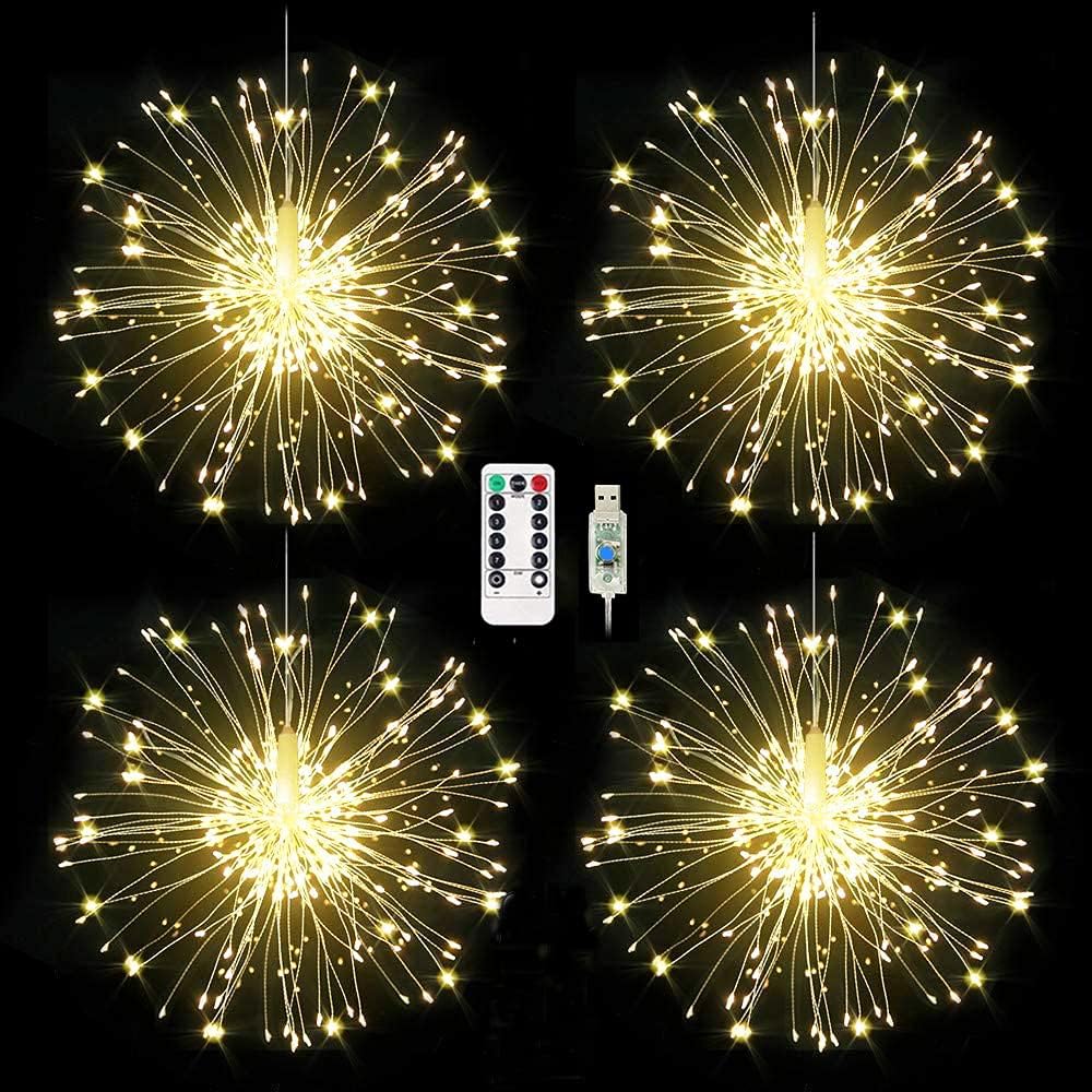 Jsdoin 2 Stück Feuerwerk Lichterkette, 200 LED Weihnachtslicht ...