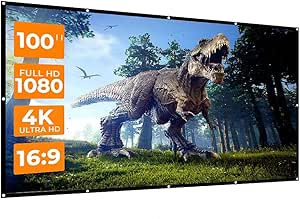 Amazon.com: 100 inch Projection Screen, 16:9 Foldable Anti-Crease ...
