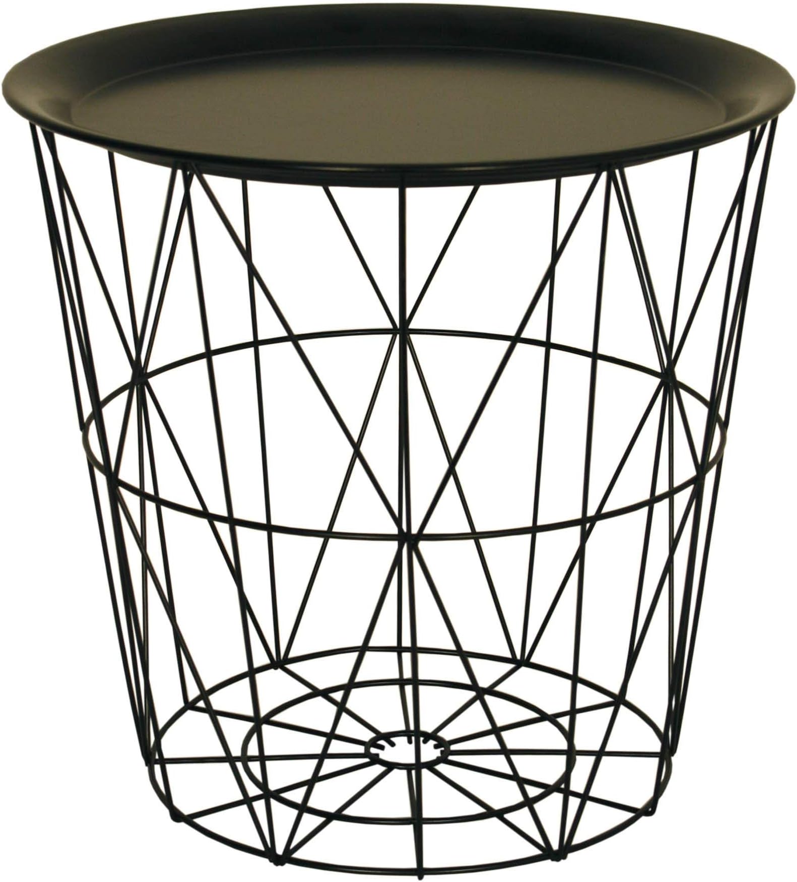 Modern Black Small Wire Side Table Metal Coffee End Side Table With ...