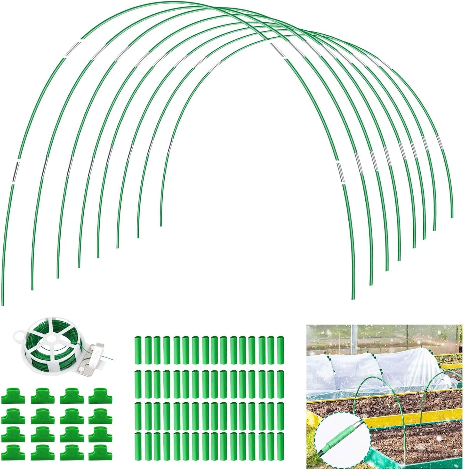 Amazon.com : Tetutor 8 Sets Greenhouse Hoops for DIY, 3.5ft or Wider ...