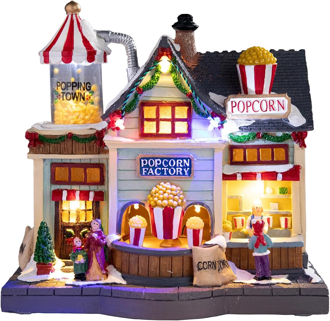 Amazon.com: Bdor Christmas Village Lighted Decoration Animated Display ...