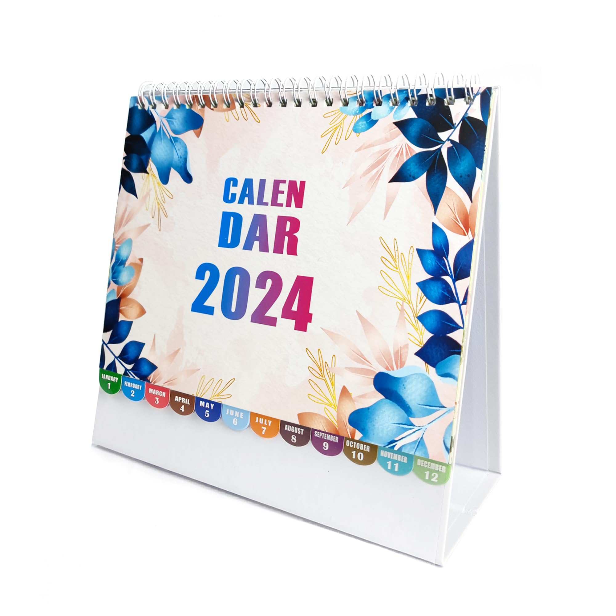 2024 Desk Calendar - Standing Flip 12 Months Calendar from January 2024 ...