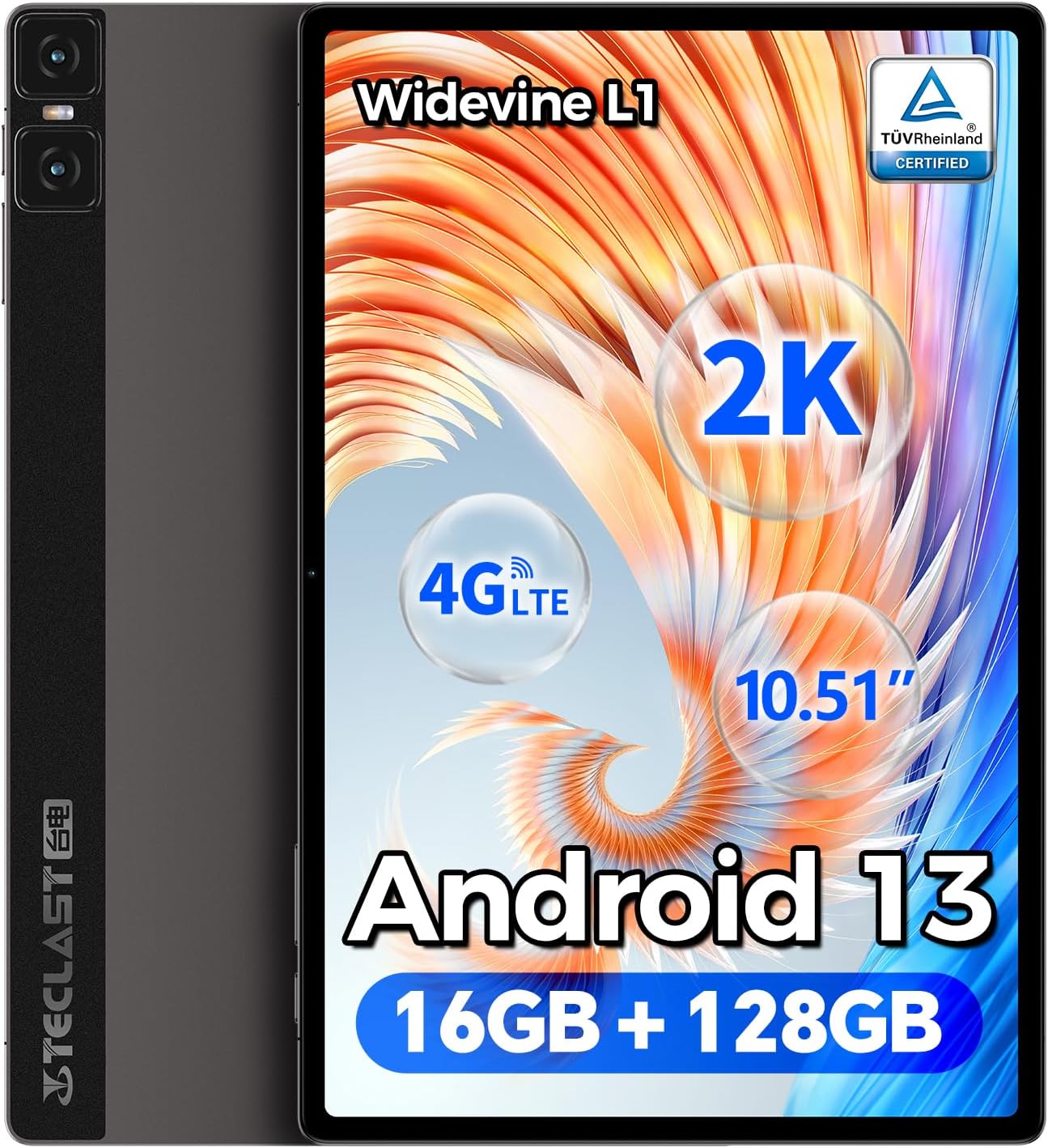 TECLAST M50 Android 14 Tablet 10+Zoll, 14GB RAM+128GB ROM（1TB TF） 4G LTE+5G WLAN, Unisoc Octa ...