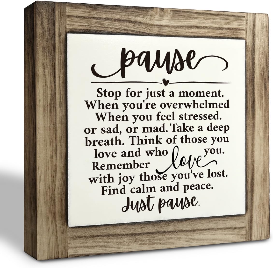 Amazon.com: Positive Decor Sign, Box Wood Plaques Desk Décor, Gift for ...