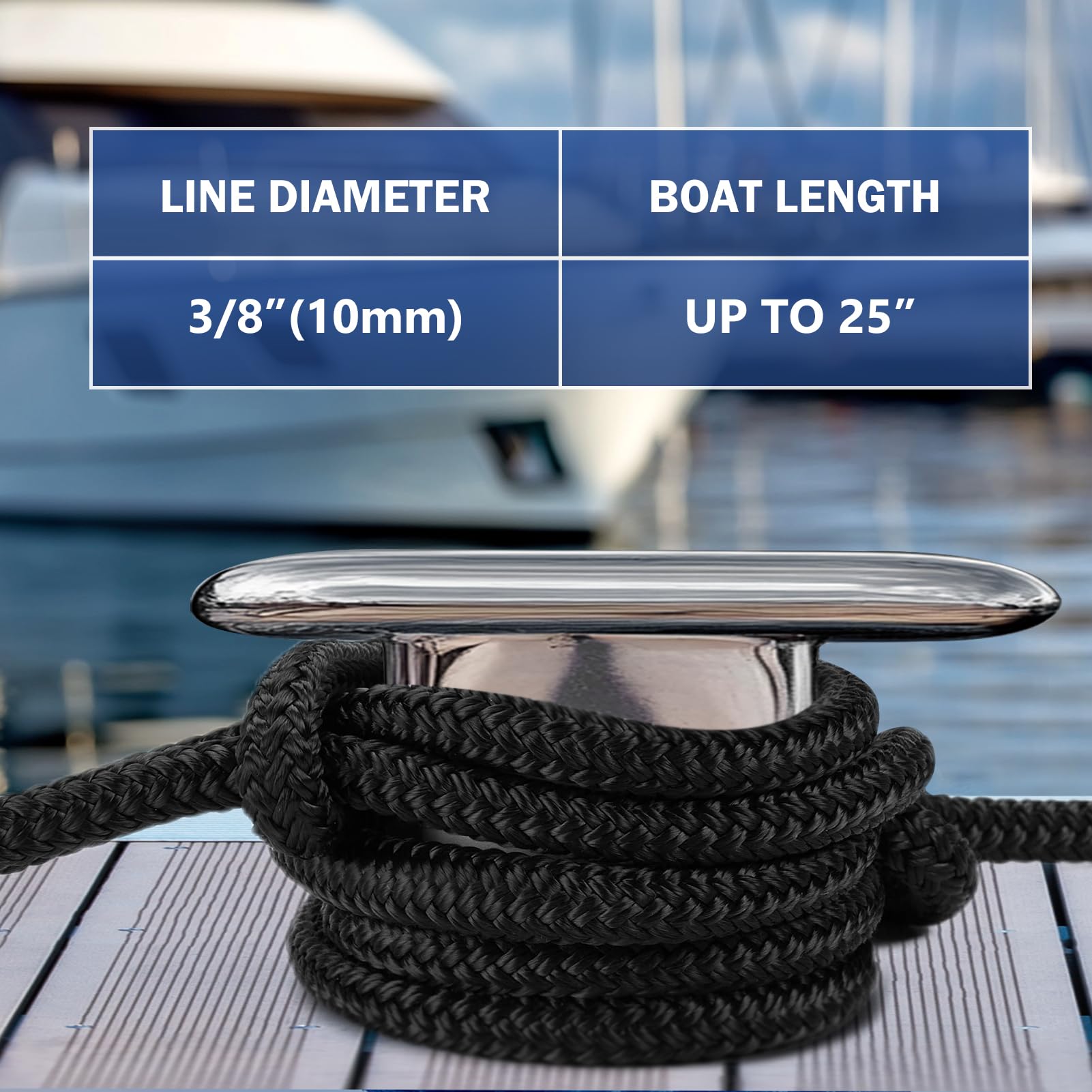 Snapklik.com : 3/8" X 25 Boat Dock Lines, Pre-Spliped 12" Eyelet Fender ...