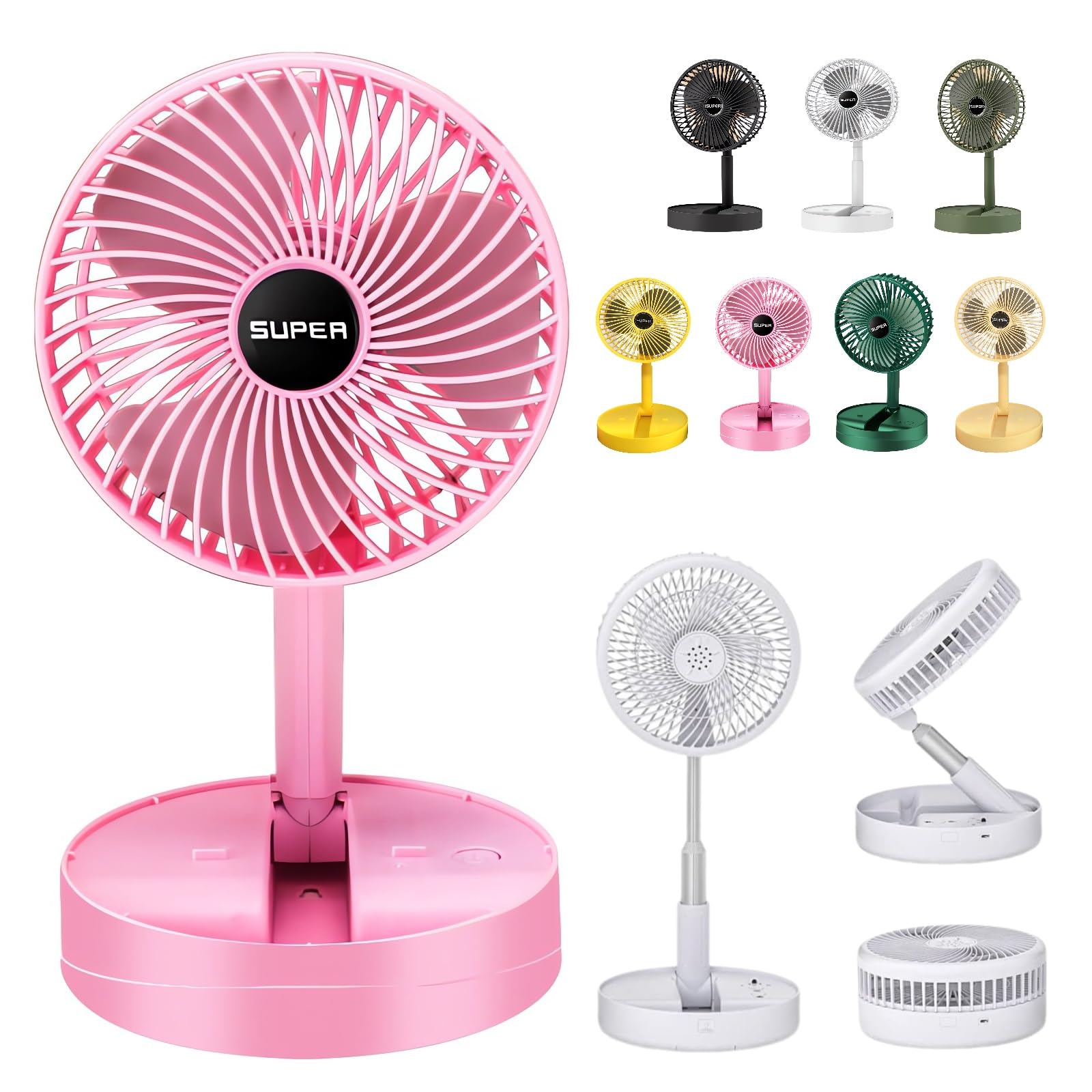 Amazon.com: Telescopic Folding Fan - 2024 New Portable USB Rechargeable ...