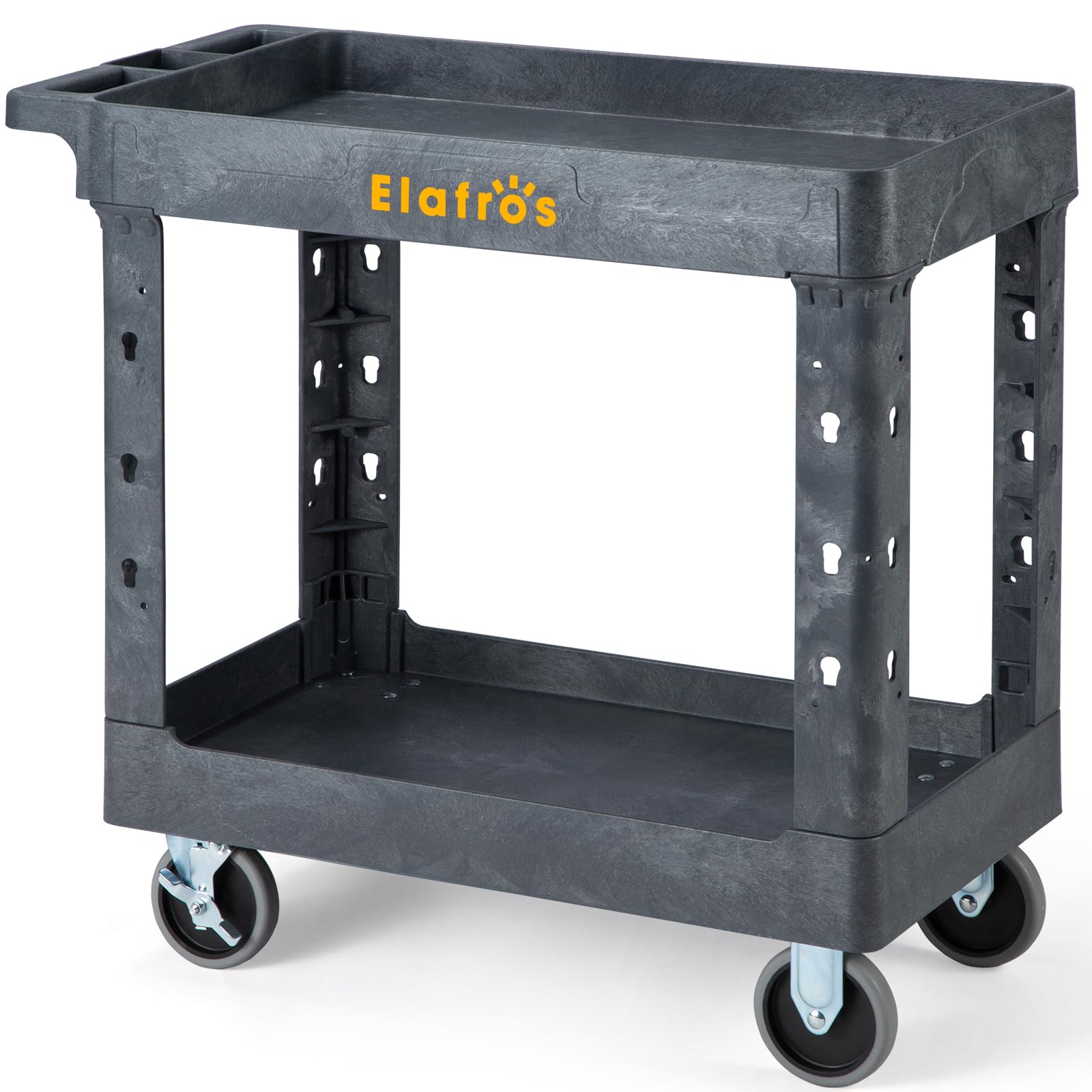 Amazon.com: ELAFROS Heavy Duty Plastic Utility Cart 34 x 17 Inch - Work ...