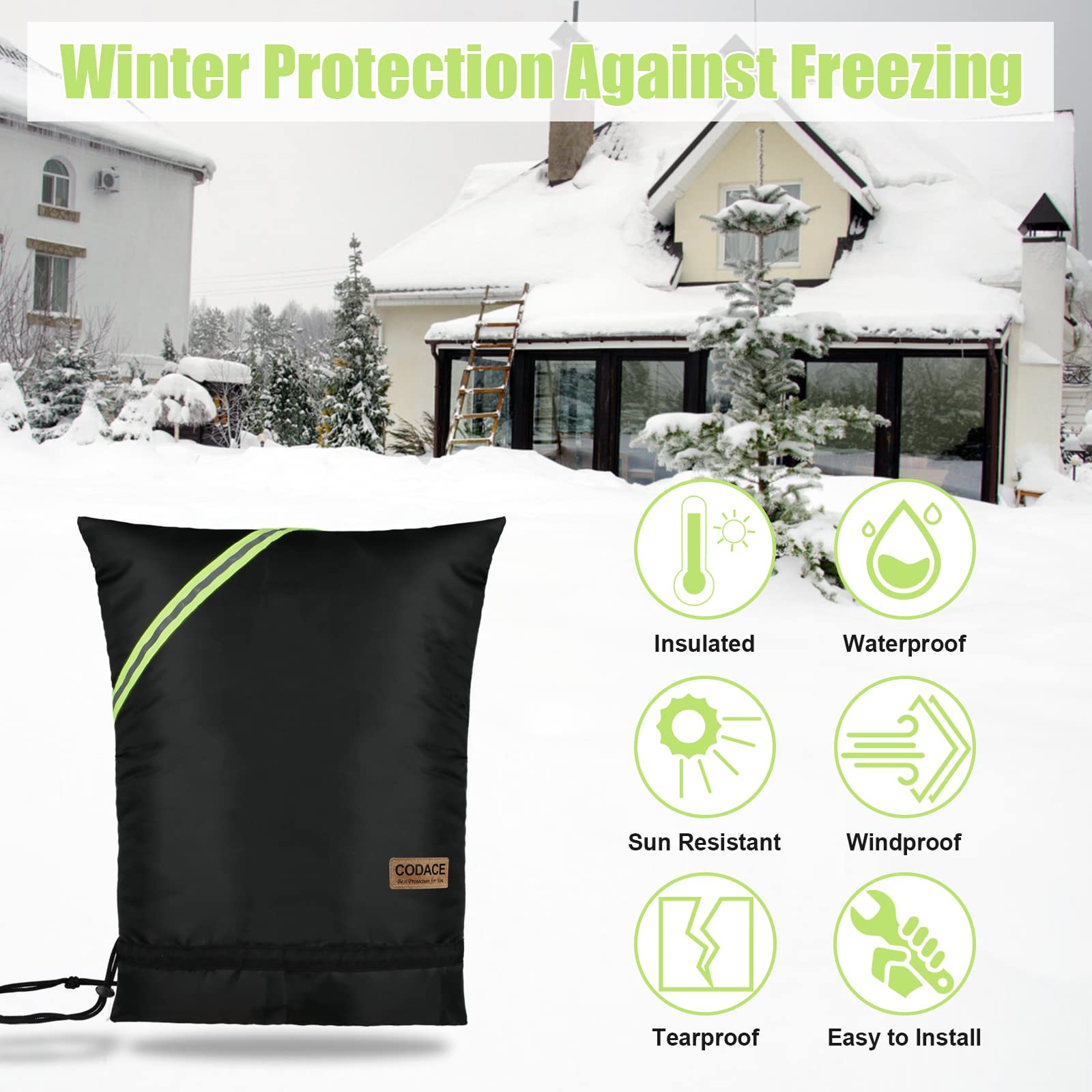 Snapklik.com : CODACE Insulated Pouch For Winter Pipe Freeze Protection ...