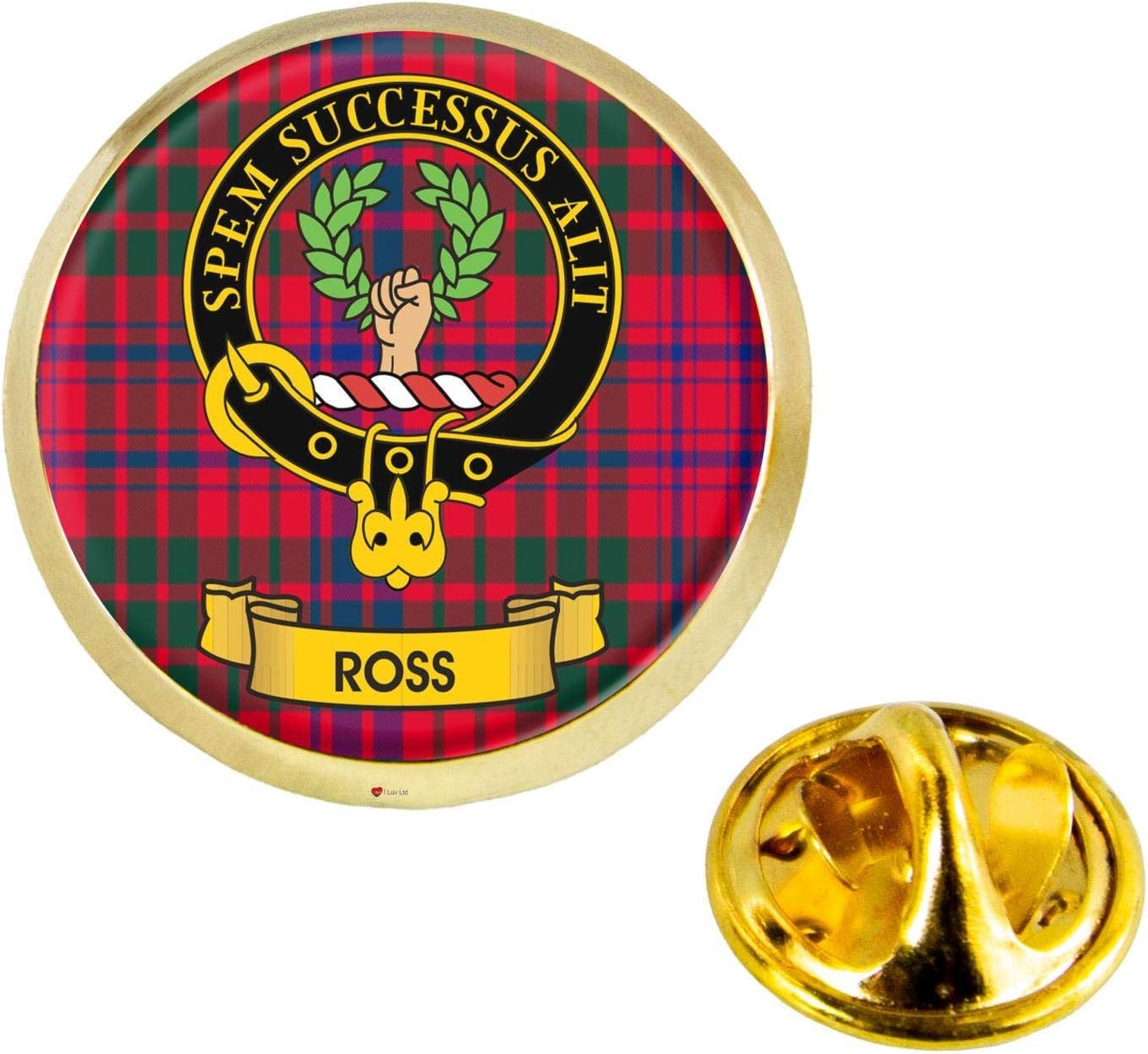 Amazon.com: Ross Scottish Clan Crest Lapel Pin Badge in Gold Colour ...