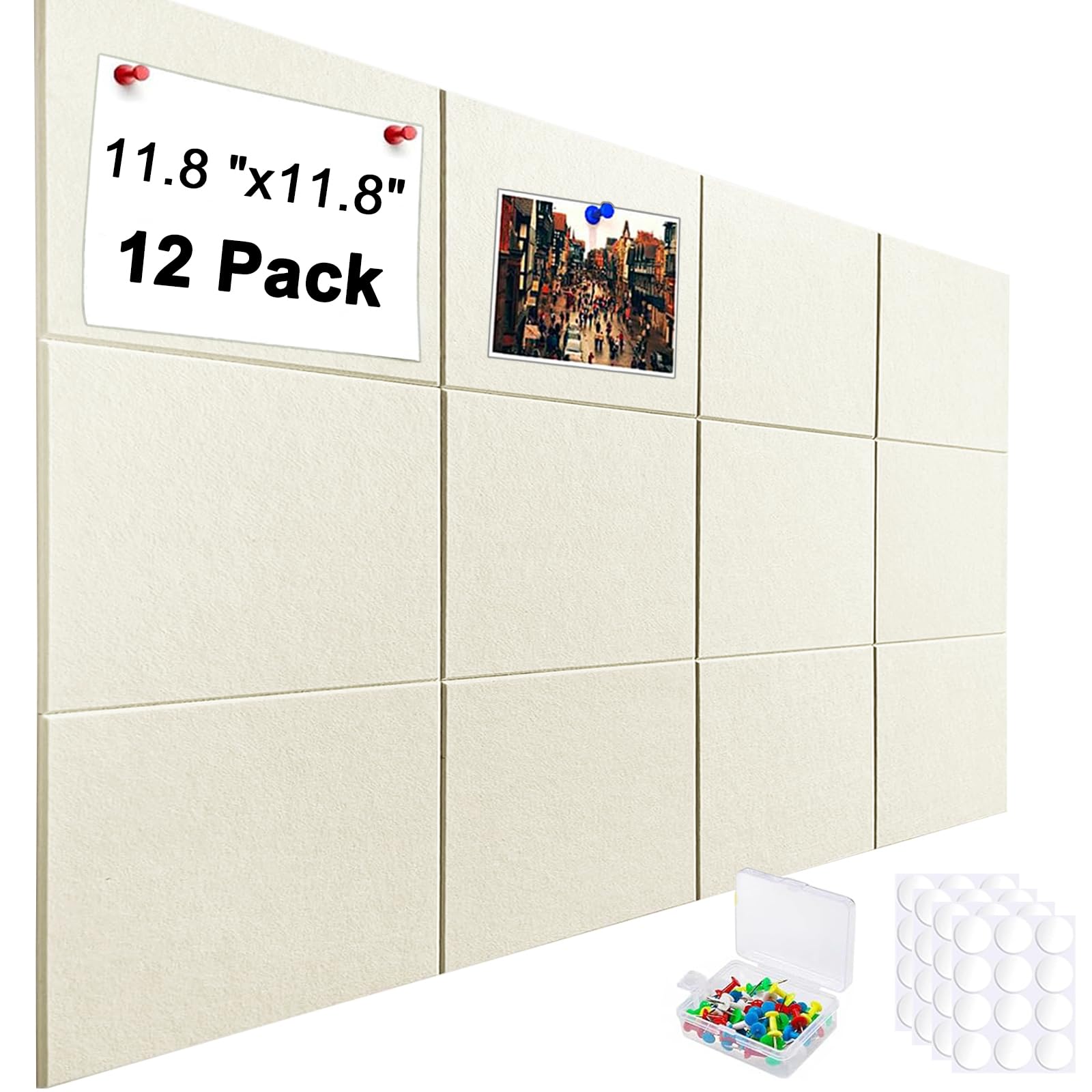 SOYANGNEK Large Cork Board Alternative - 47"x35" 12 Pack Felt Wall ...
